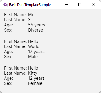 Basic DataTemplate Sample